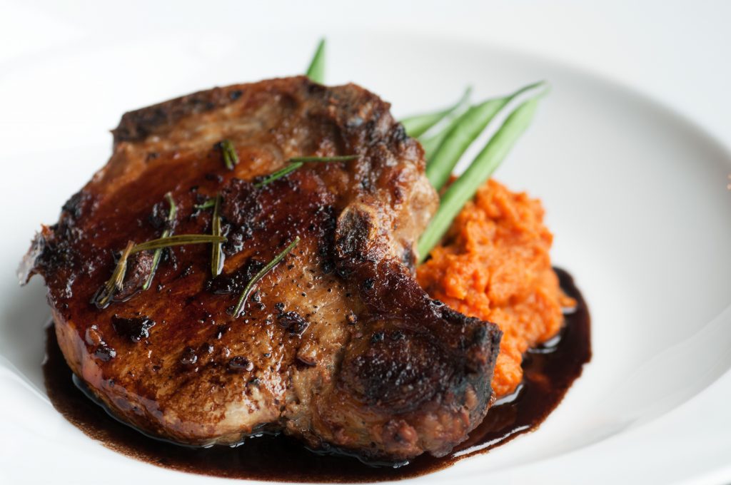 Grilled Berkshire Pork Chop with Merlot Sauce - DurhamRanch.com